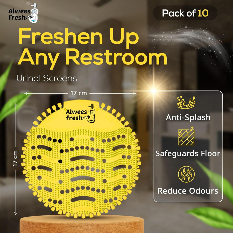 Lemon Urinal Screens Case of 10 for Fresh Washrooms - Alwees Fresh
